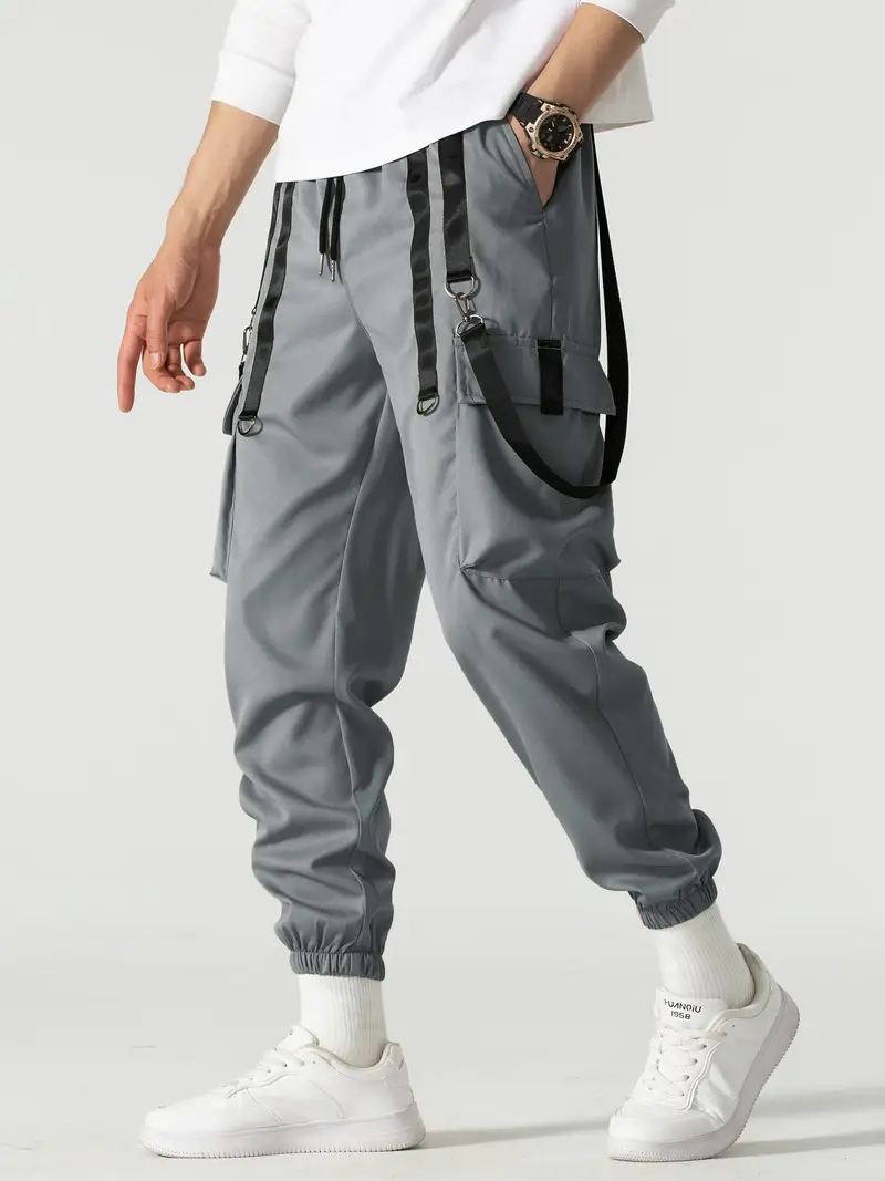 Classic Design Multi Flap Pockets Cargo Pants Mens Casual Temu New