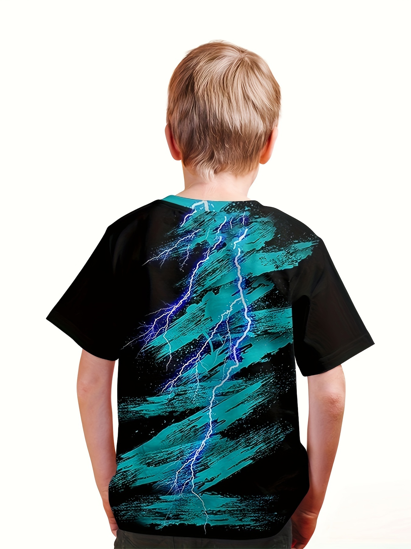 Trendy Lightning 3d Print T shirts Boys Cool Lightweight - Temu Australia