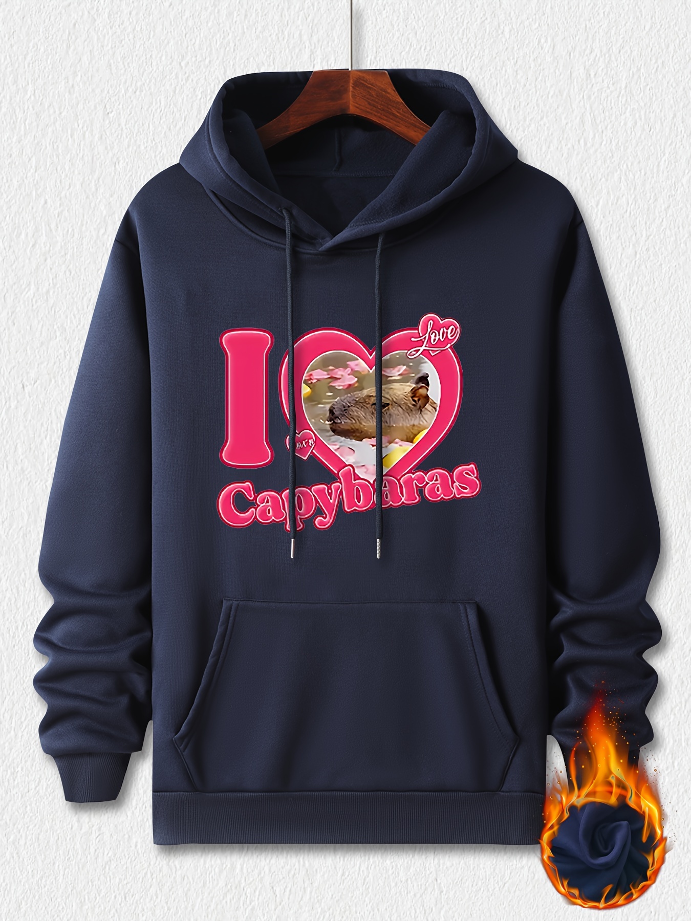 Letters Love Heart Print Kangaroo Pocket Hoodie Casual Long - Temu Canada