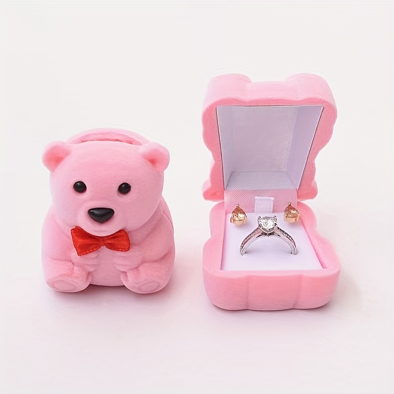 Cute Bear Jewelry Box Cartoon Storage Box Jewelry Packaging - Temu United Kingdom
