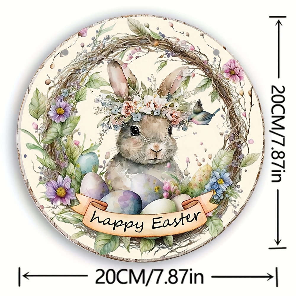 Happy Easter Bunny Sign Wreath Sign Easter Egg Sign Spring - Temu