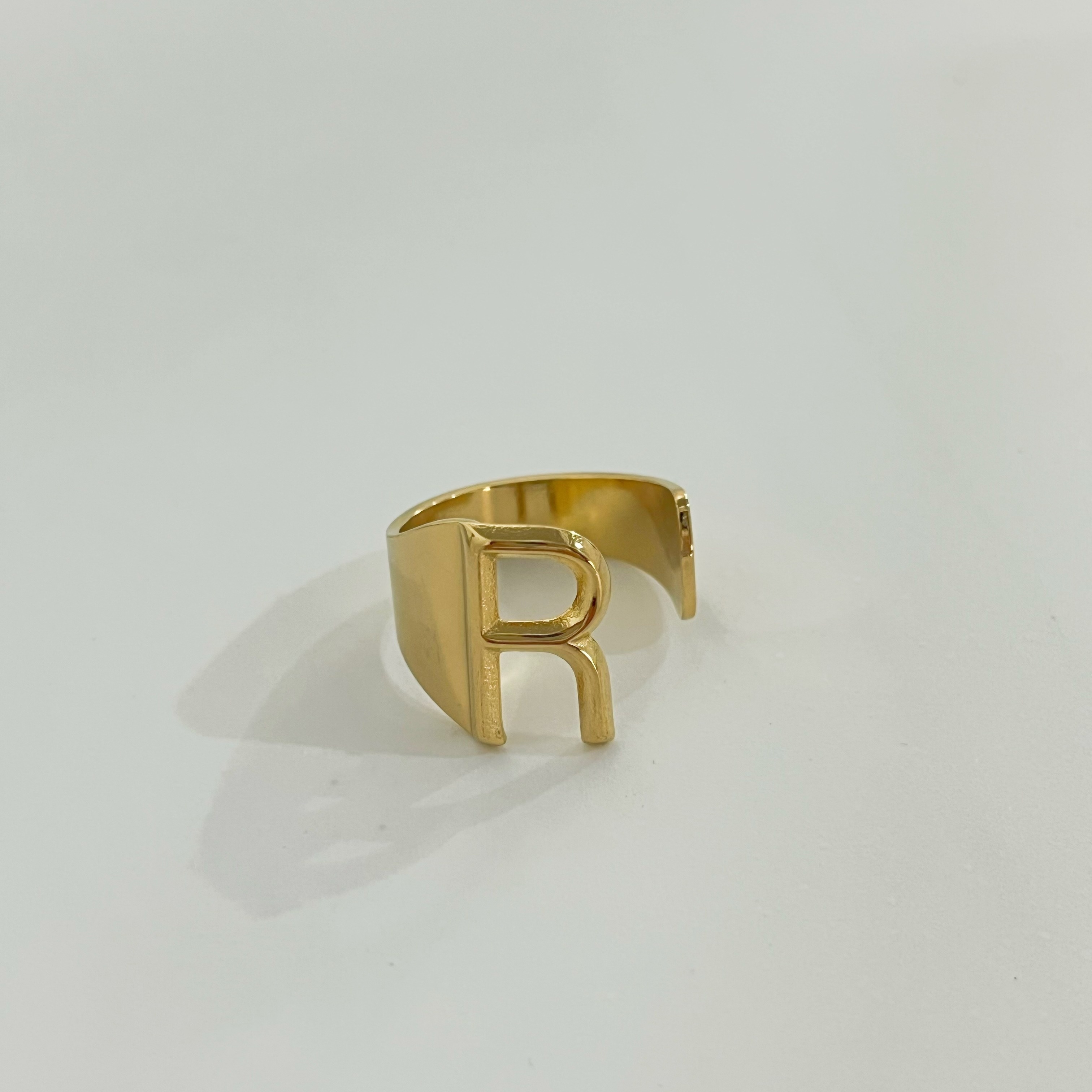 Fashion 18k Plated Stainless Steel Ring 26 Capital Letters - Temu ...