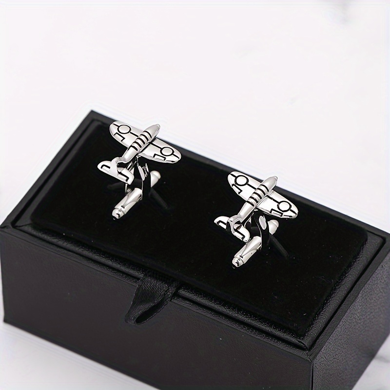 Fashion Men's Airplane Shaped Cufflinks Copper Shirt Buckle - Temu Ireland