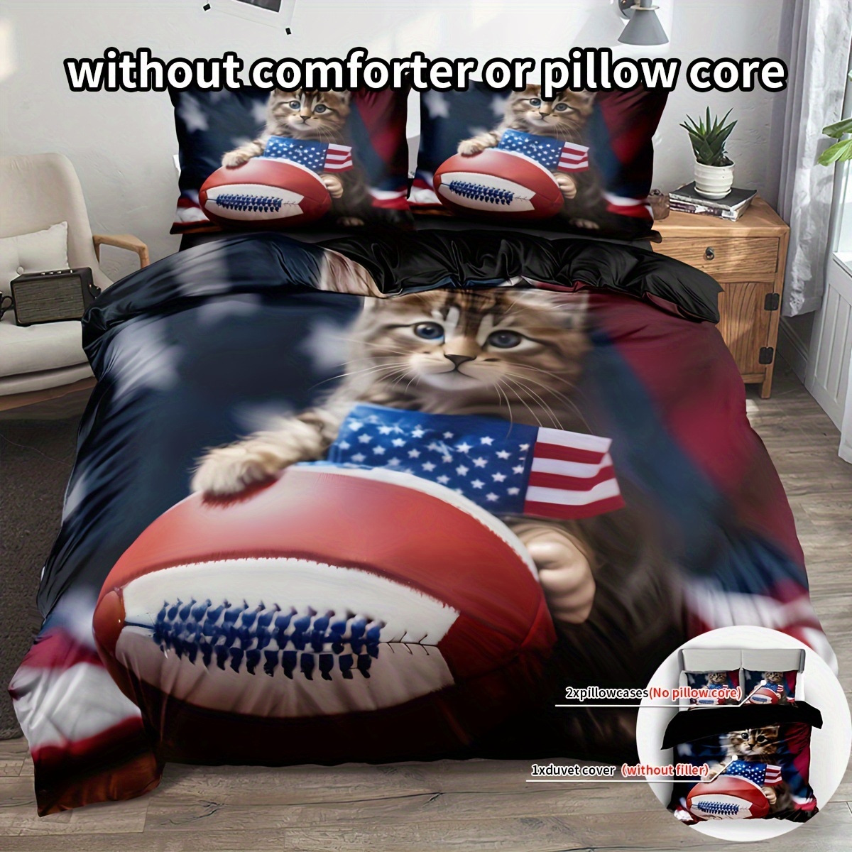 Duvet Cover Set (1*duvet Cover + 2*pillowcase Without Core) - Temu Canada