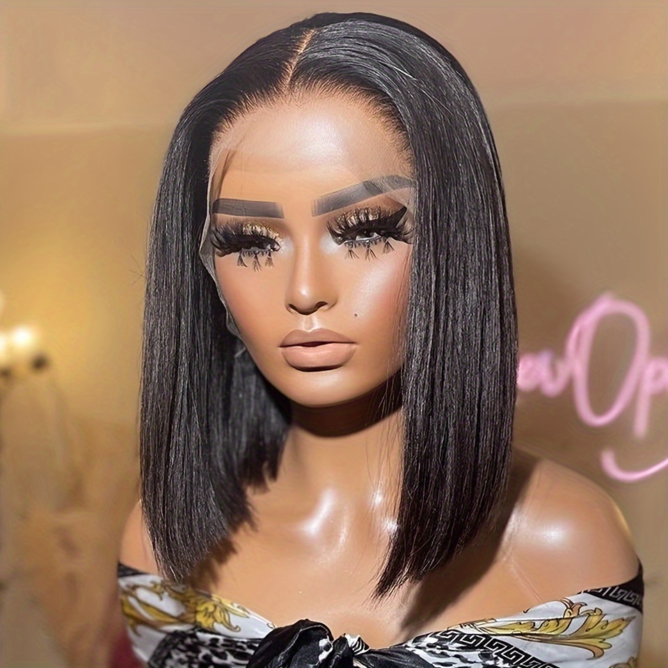 13x4 Lace Front Short Bob Wig Straight Human Hair Wigs Women - Temu ...