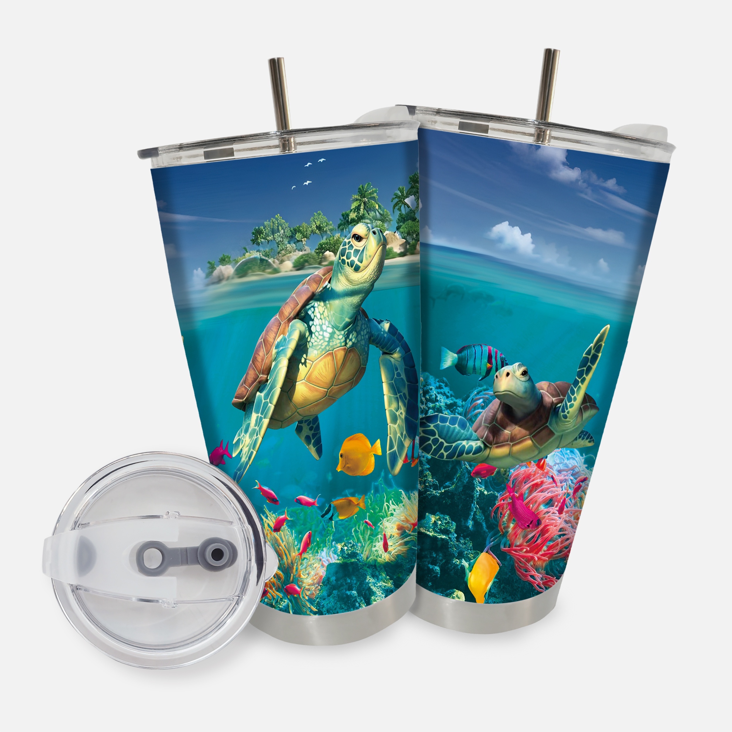 Sea Turtles Tumbler Lid Stainless Steel Water Bottle - Temu United Kingdom