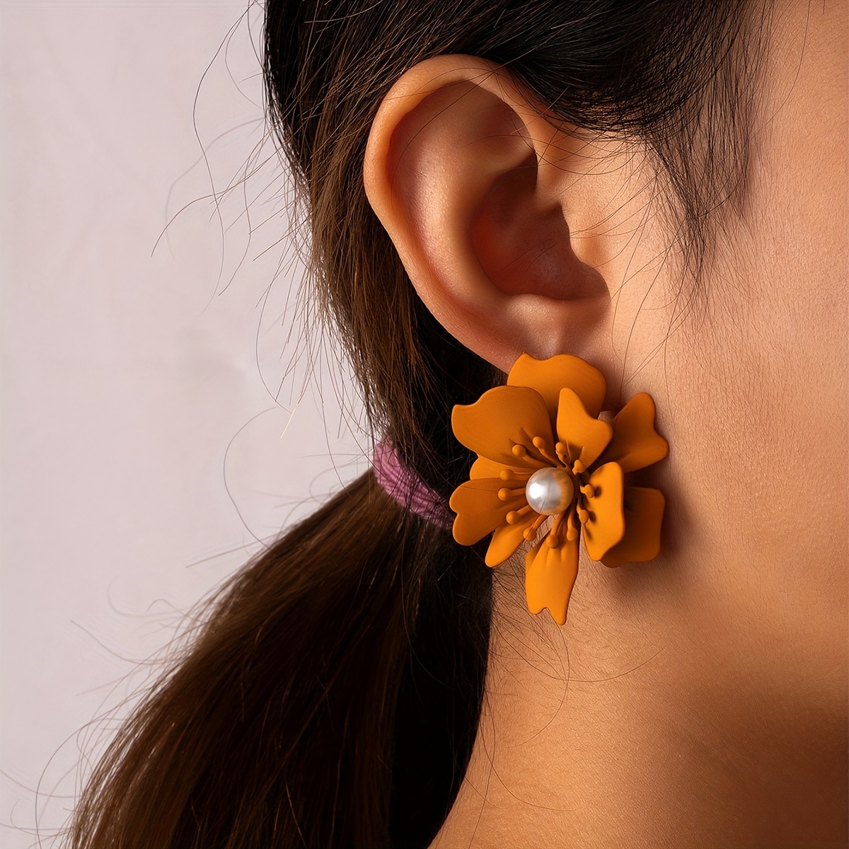 Exquisite Multi Color Flower Design Stud Earrings Iron - Temu United ...