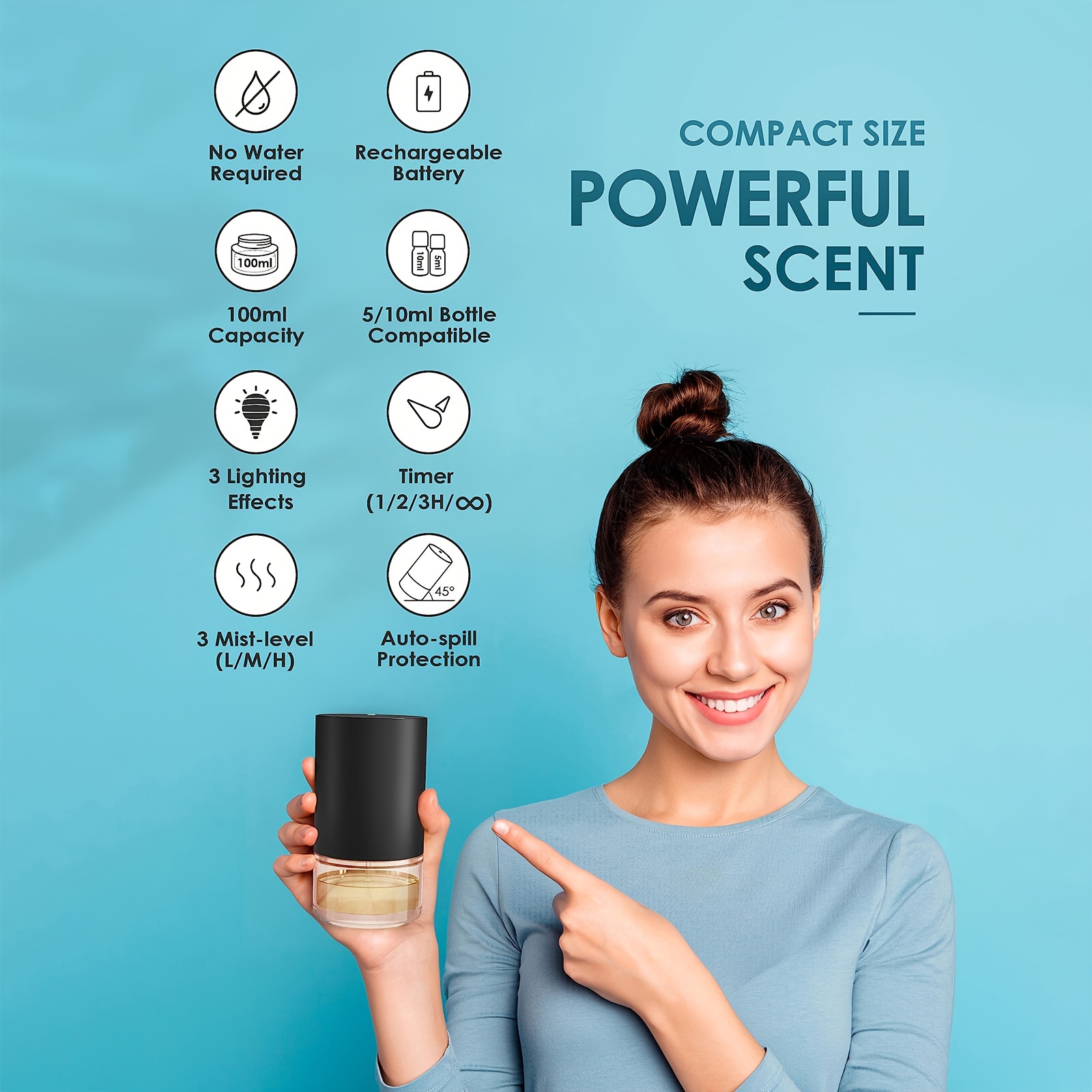 Waterless Diffuser For Essential Oil Nebulizer Capacity - Temu