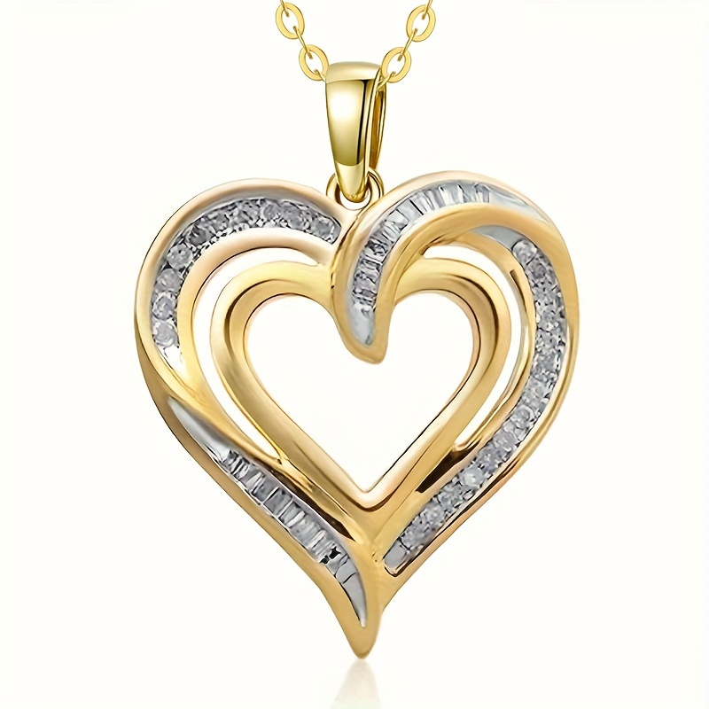 Fashion Elegant Men's Women's Heart Pendant Necklace Family - Temu ...