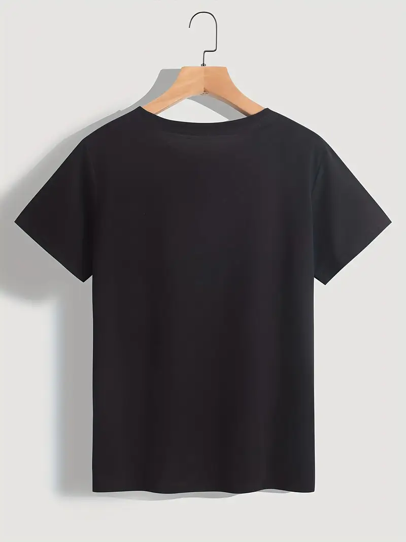 Plus Size Letter Print Short Sleeve Pullover T Shirt Womens Temu