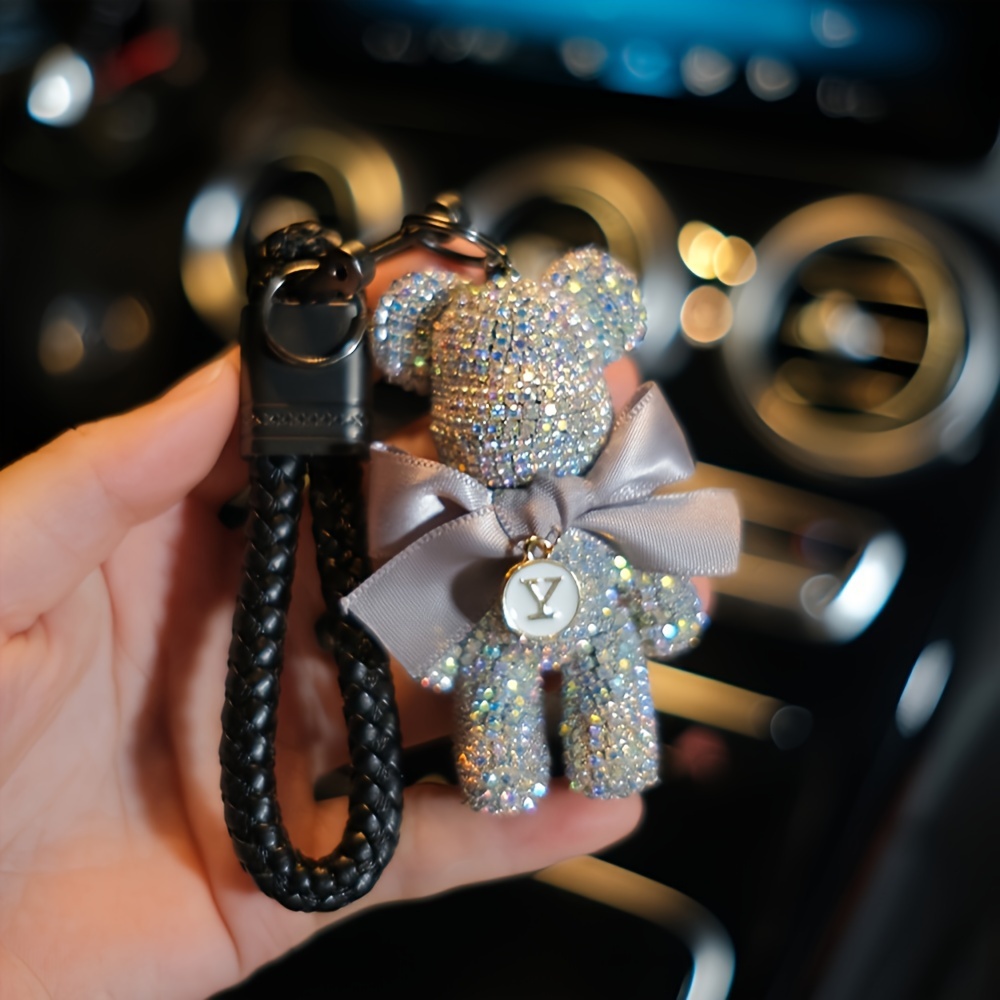 Cute Bear Key Chain Braided Wristband Car Key Chain - Temu Canada