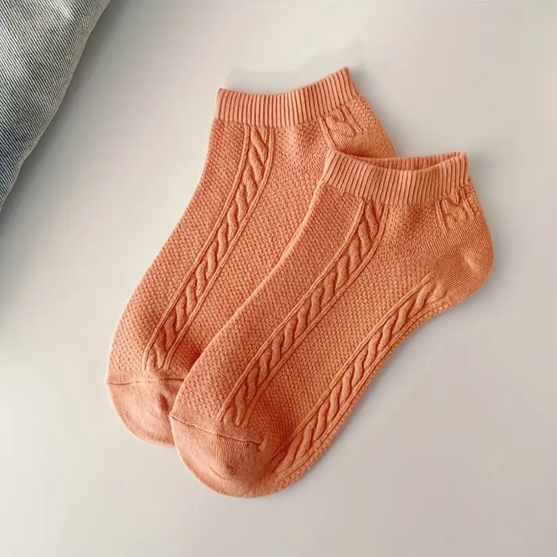 Twist Textured Socks Soft Lightweight Low Cut Ankle Socks Temu Canada