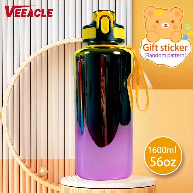 1pc 56oz 35oz Large Capacity Gradient Water Bottle With Straw Leakproof ...