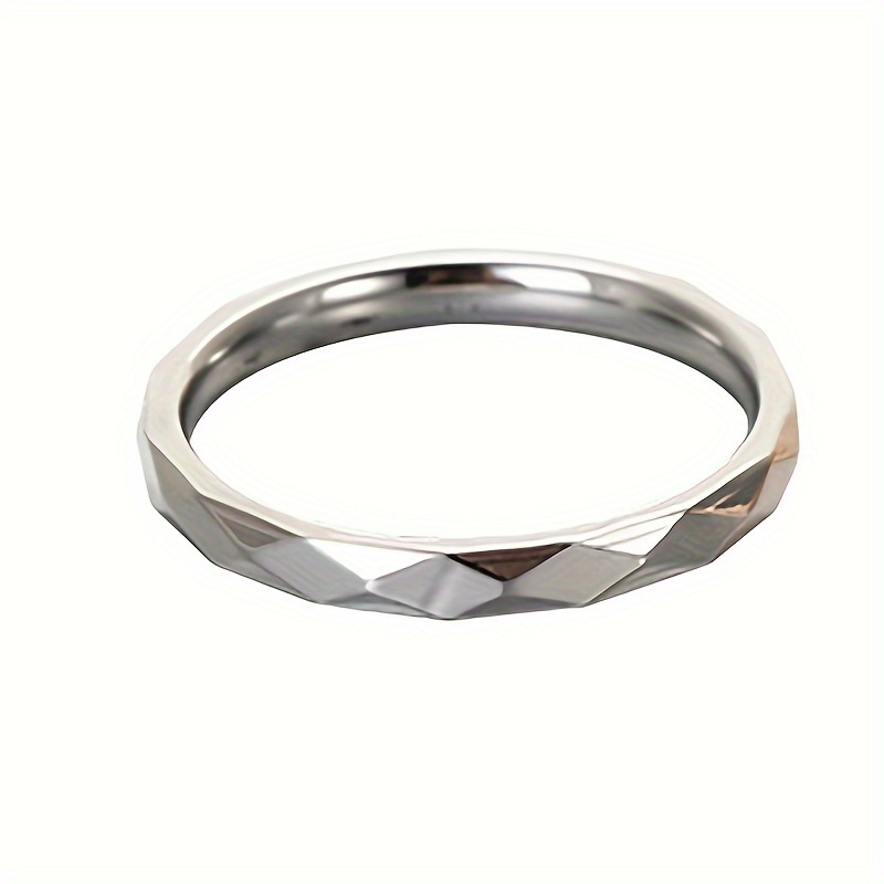 Stylish 316 Stainless Steel Geometric Ring Wide Ring Simple - Temu ...