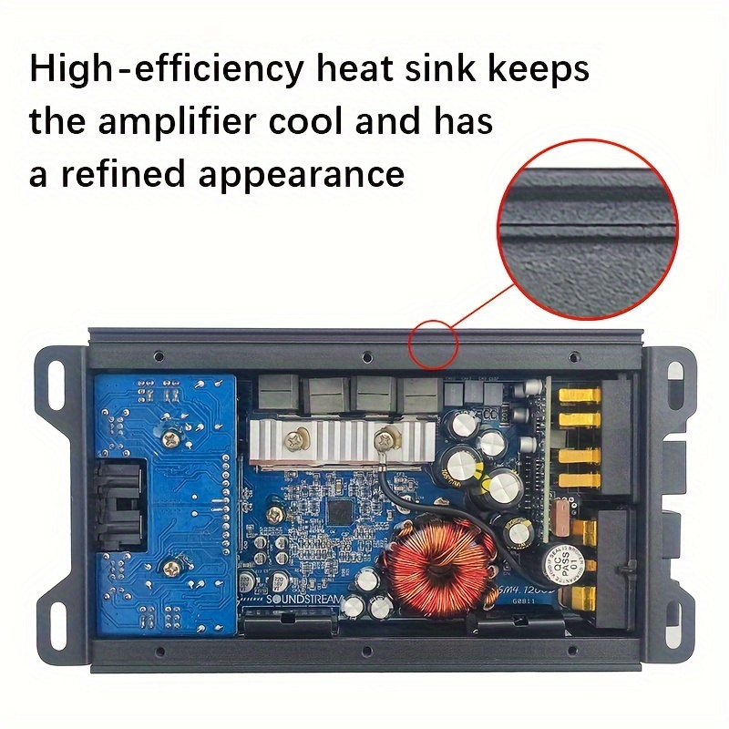 Ultra Compact 5200W Car Amplifier Class D with Cooling Pad Shockproof Design
