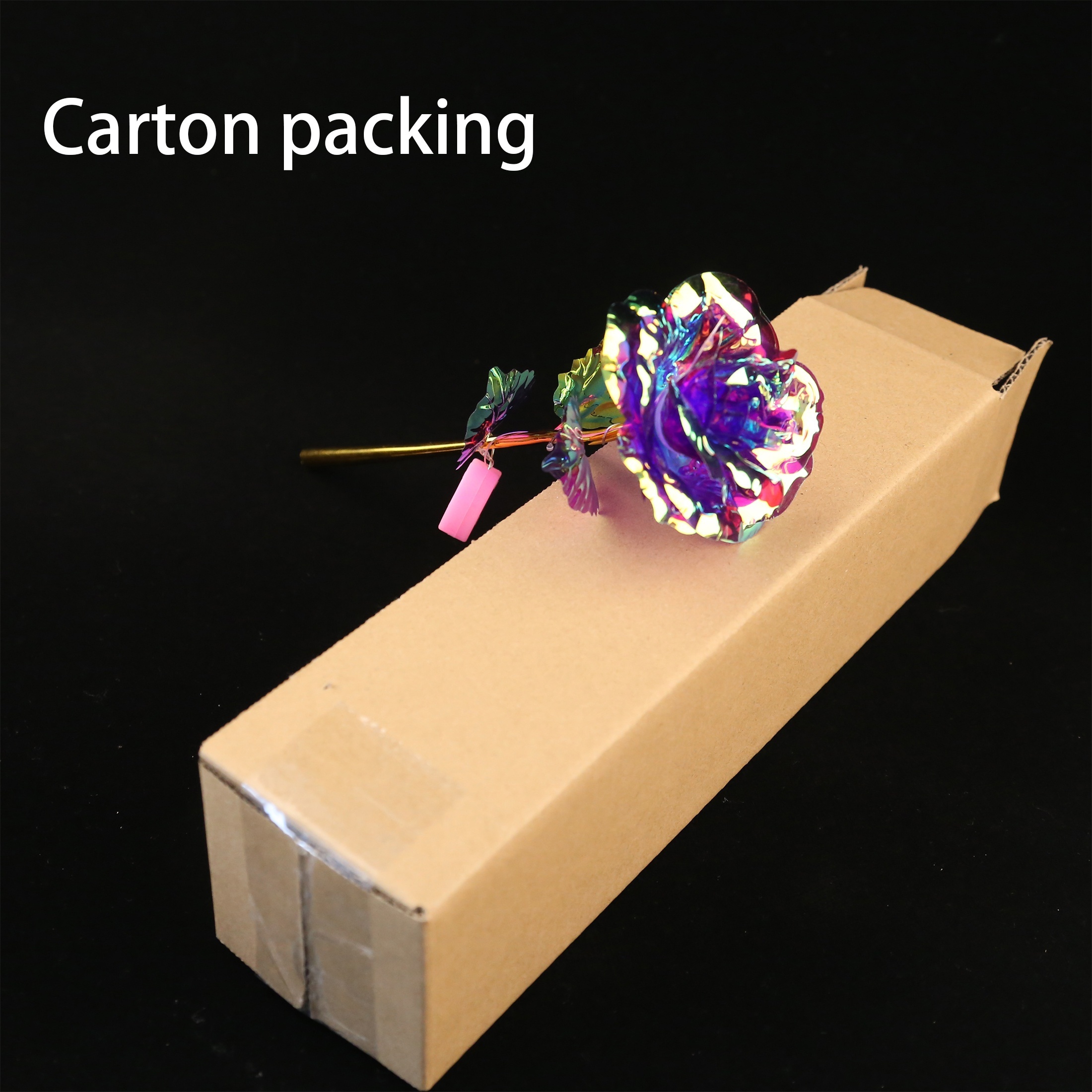 1pc 24k Colorful Gold Rose Artificial Flowers Rainbow Rose Flower Best ...