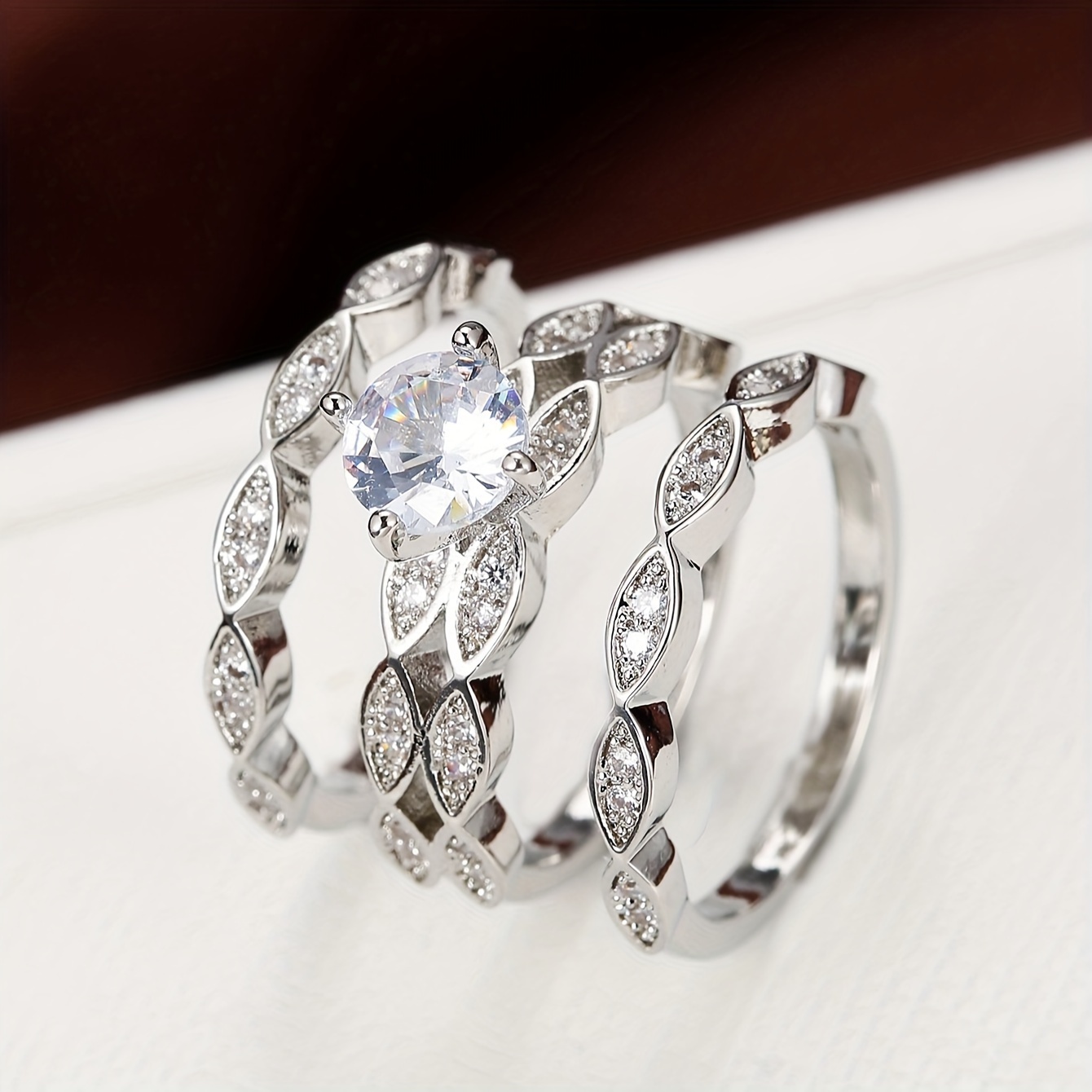 Luxury Cross Design Rings Stacking Rings Wedding Engagement - Temu ...