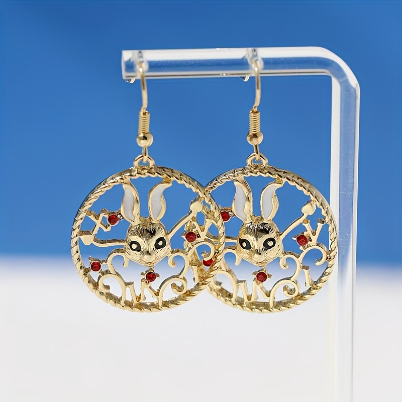 Easter Bunny Pendant Necklace/earrings Hollow Rabbit - Temu United Kingdom