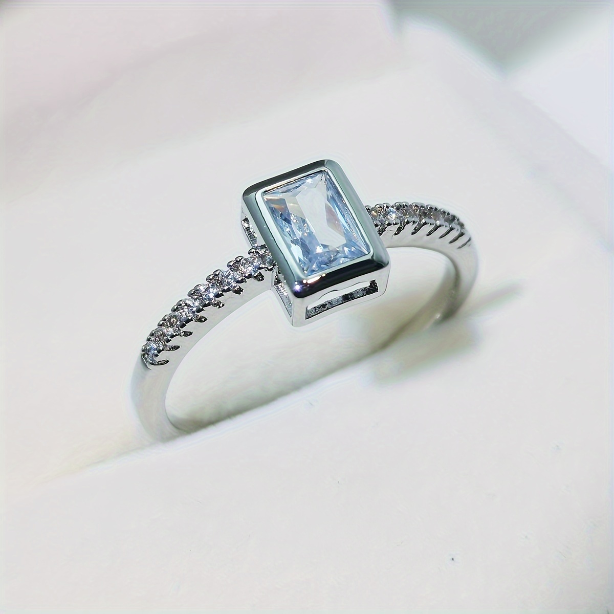 Fashion Simple Trendy Ring Exquisite Versatile Rectangular - Temu Canada