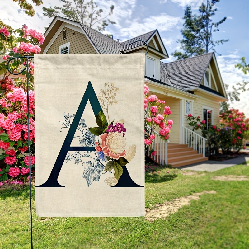 Flower Alphabet Garden Flag Double Sided Welcome Vertical - Temu United ...