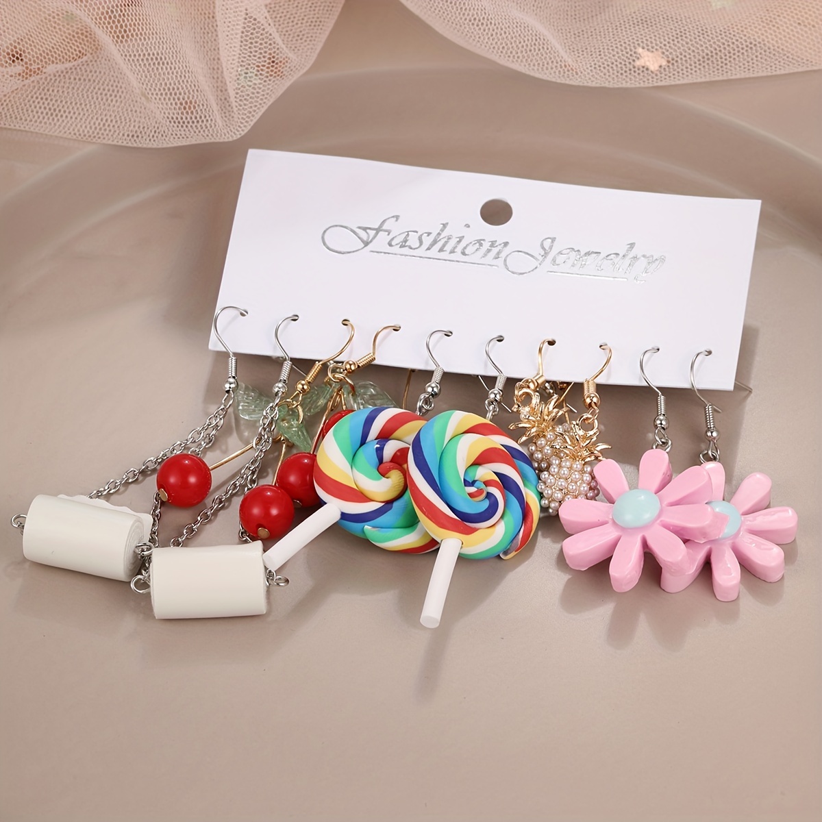 Bear Mushroom Heart Palette Cloud Flower Candy Design Dangle - Temu ...