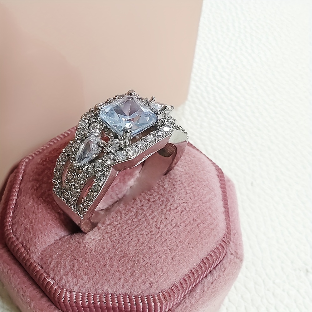 1pc Elegantes Anillos Compromiso Incrustaciones Zirconia - Temu Mexico