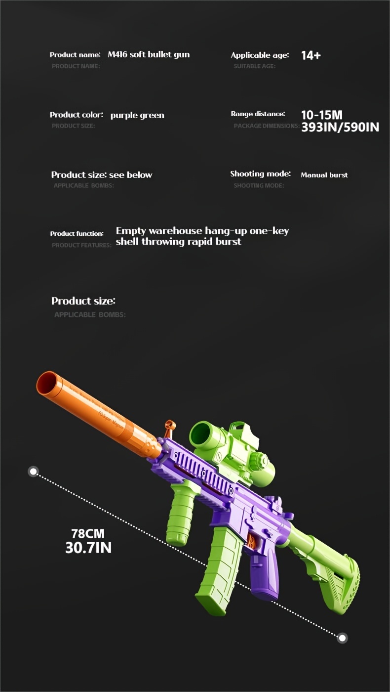 New M4a1 Turnip Color Soft Bullet Gun Toy Gun Rifle [mechanical ...
