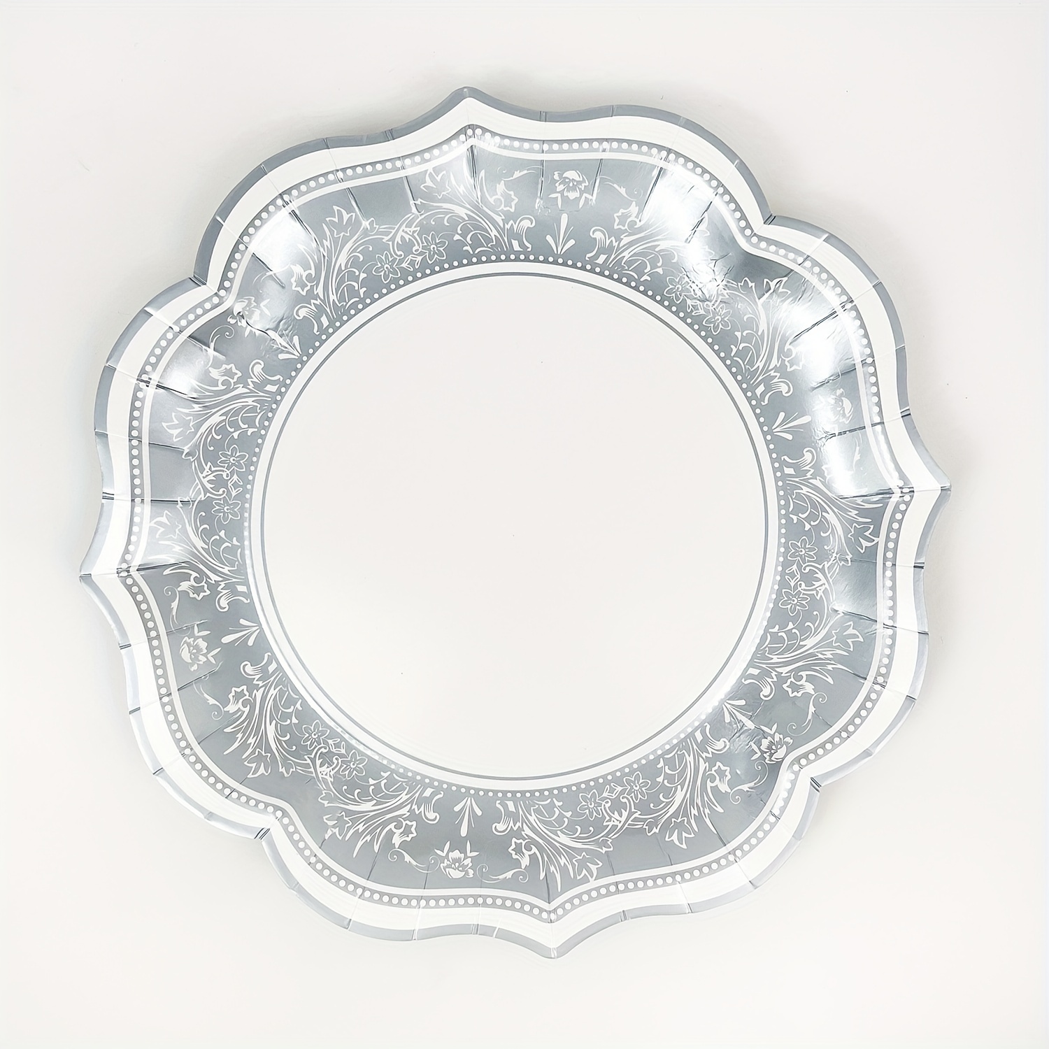 New Disposable Silvery Pattern Irregular Paper Plate Paper - Temu New ...