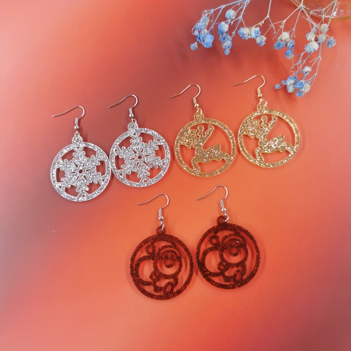 Hollow Round Shape Snowflake Elk Santa Claus Decor Dangle - Temu Canada