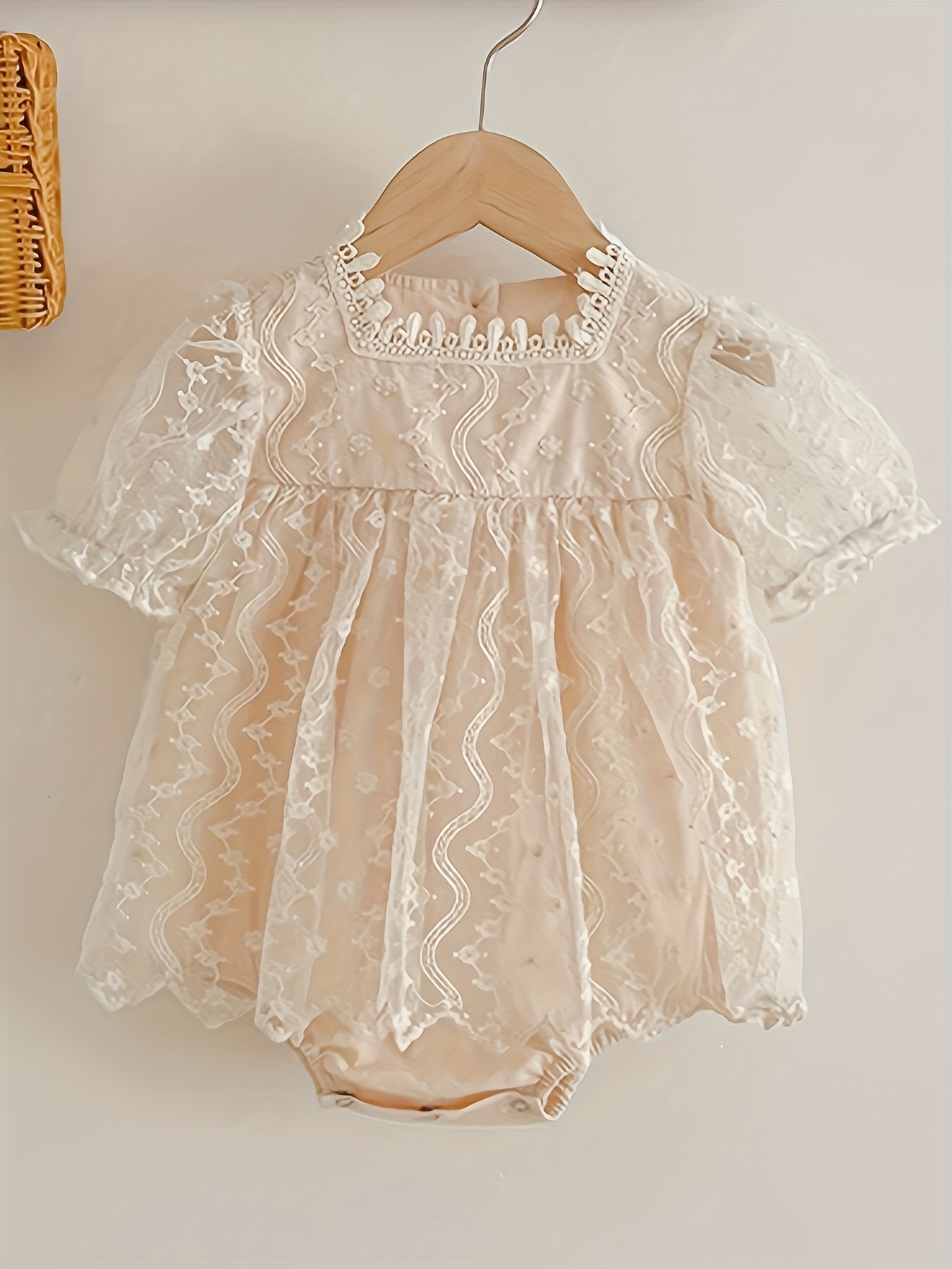 パーティー用の子供の夏服 コケットスタイルの幼児女児用パフスリーブ 花刺繍プリンセスドレス Temu Japan