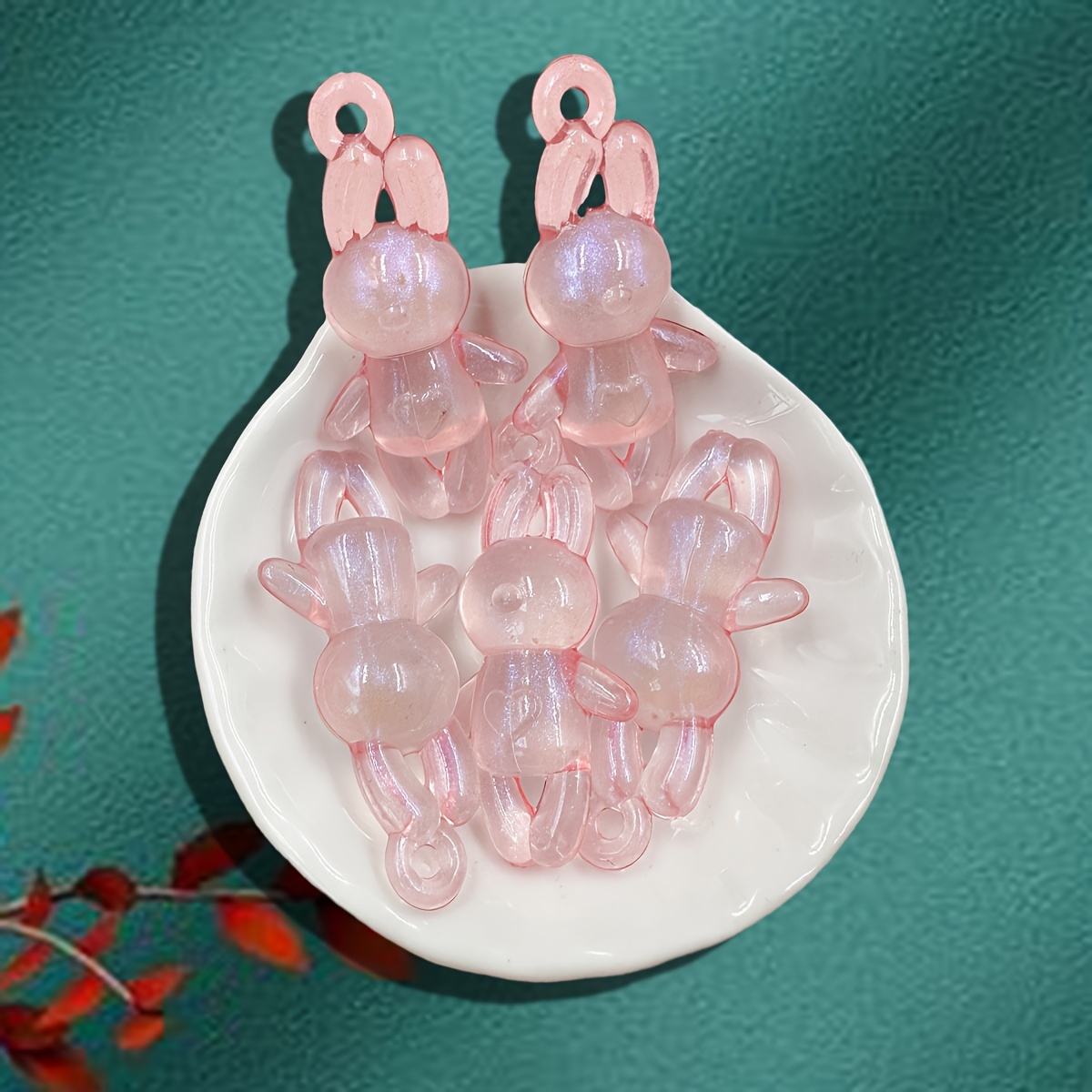 Acrylic Standing Rabbit Beads Cute Animal Bunnies Pendant - Temu United ...