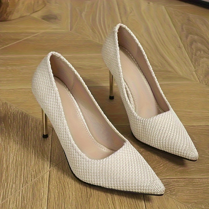 Womens Solid Color Stiletto Heels Elegant Point Toe Dress - Temu United ...