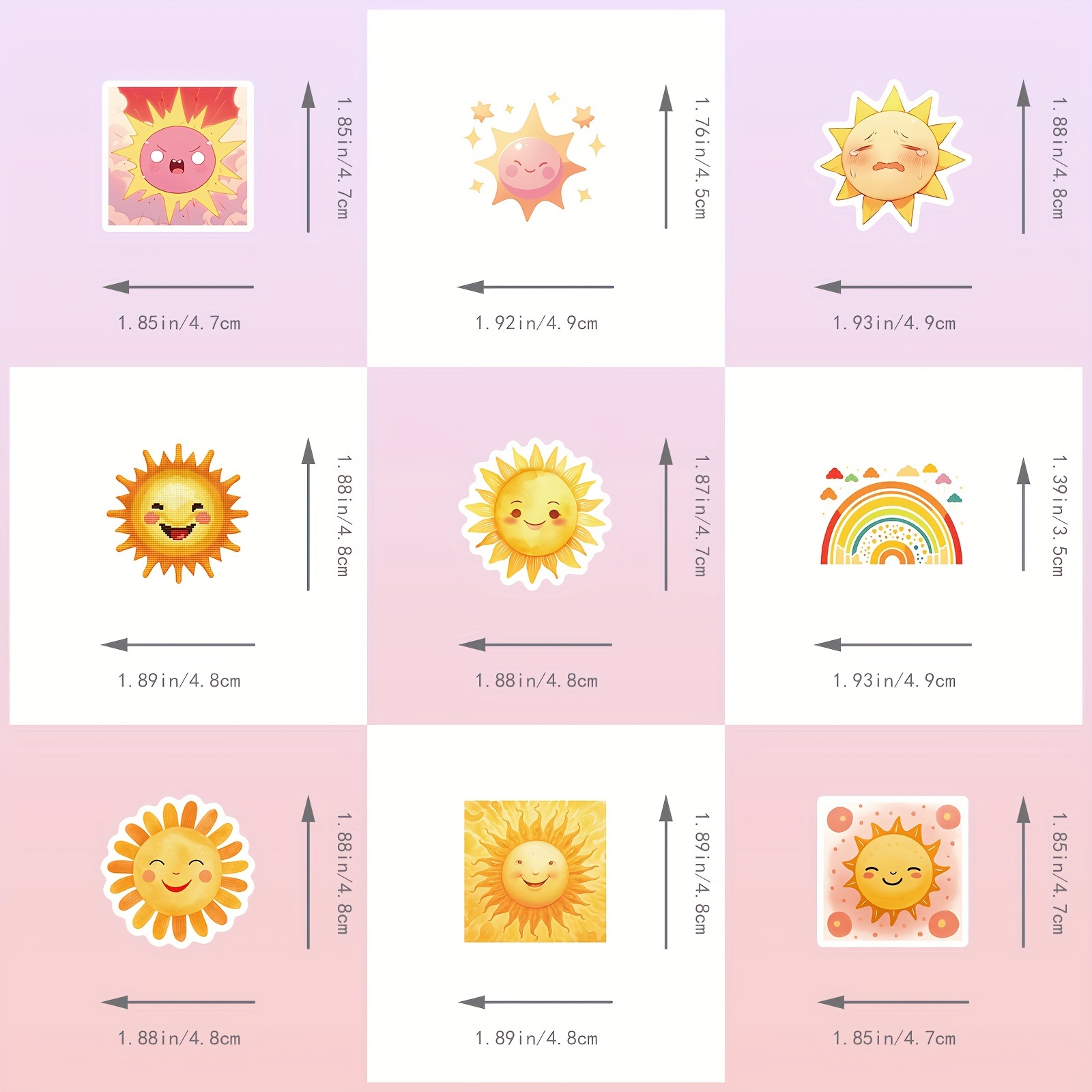 Sun Sunflower Stickers Cartoon Decals Watercolor - Temu