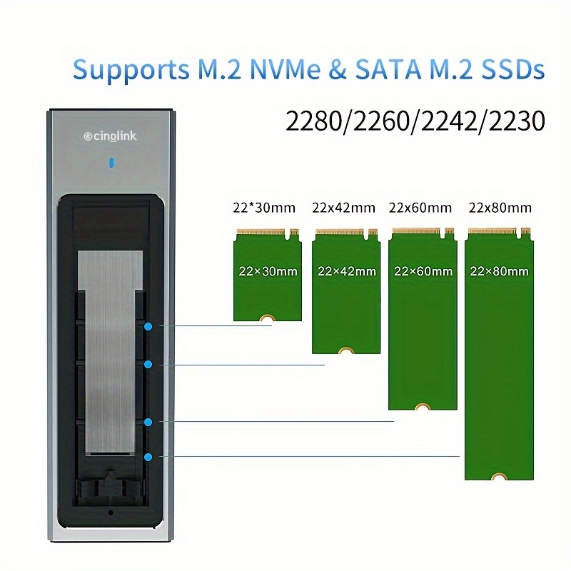 Aluminum Usb3.1 Type C M2 Ssd Nvme Enclosure M.2 Nvme - Temu Australia
