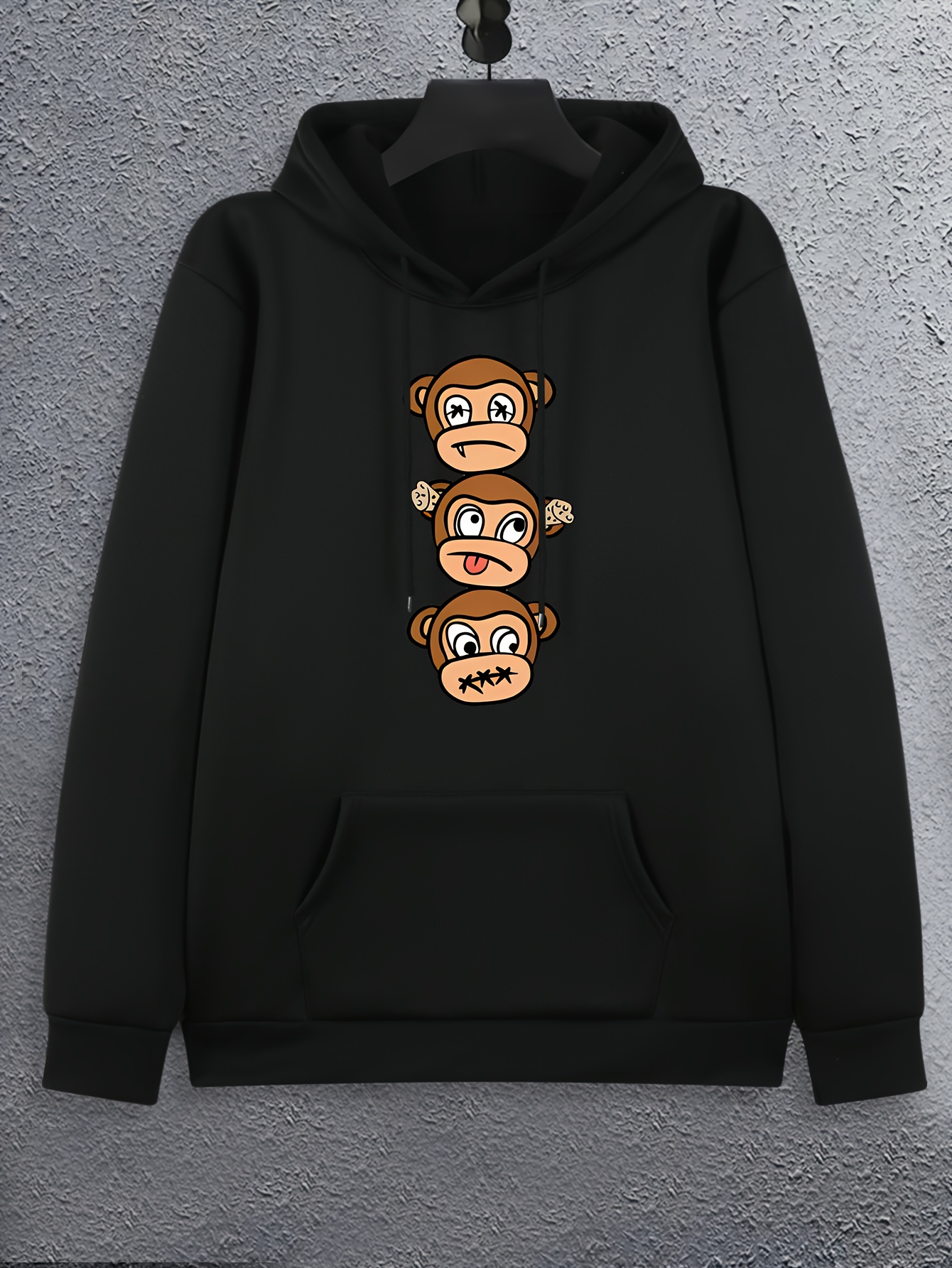 Cartoon Monkey Print Hoodie Cool Hoodies Men Men's Casual - Temu Ireland