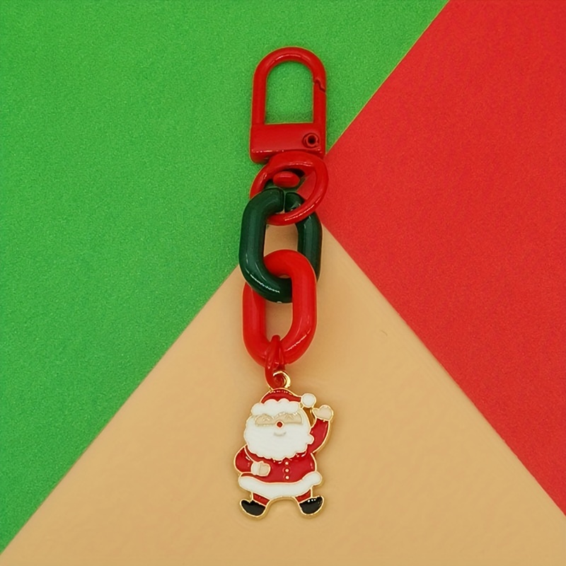 1pc Christmas Keychain For Men Alloy Santa Claus Snowflake Reindeer ...