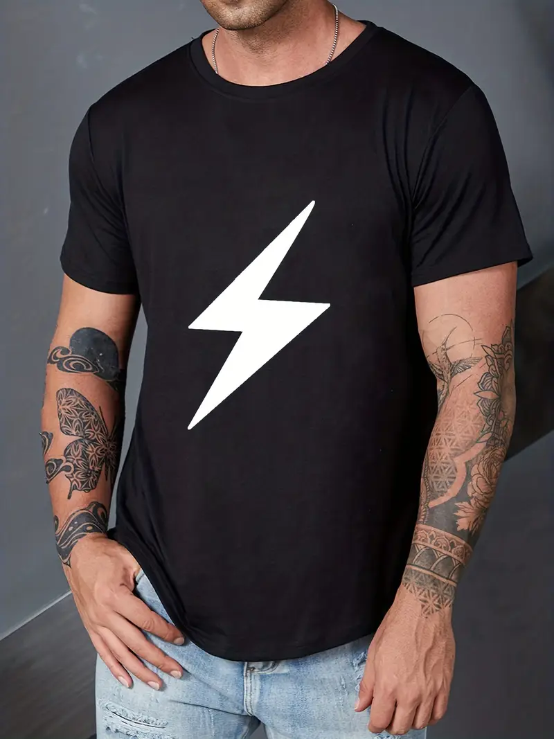 Plus Size Flash Graphic Tees For Male Oversized Causal T Temu New Zealand