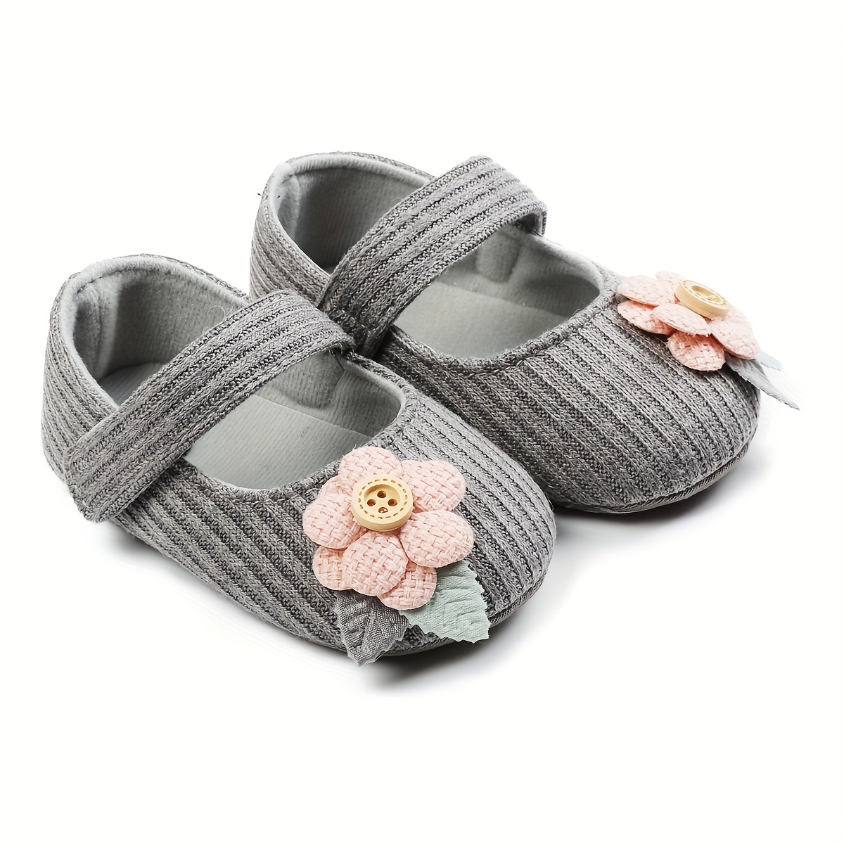 Baby Girls Cute Ribbed Flower Princess Shoes Non slip Slip - Temu Canada