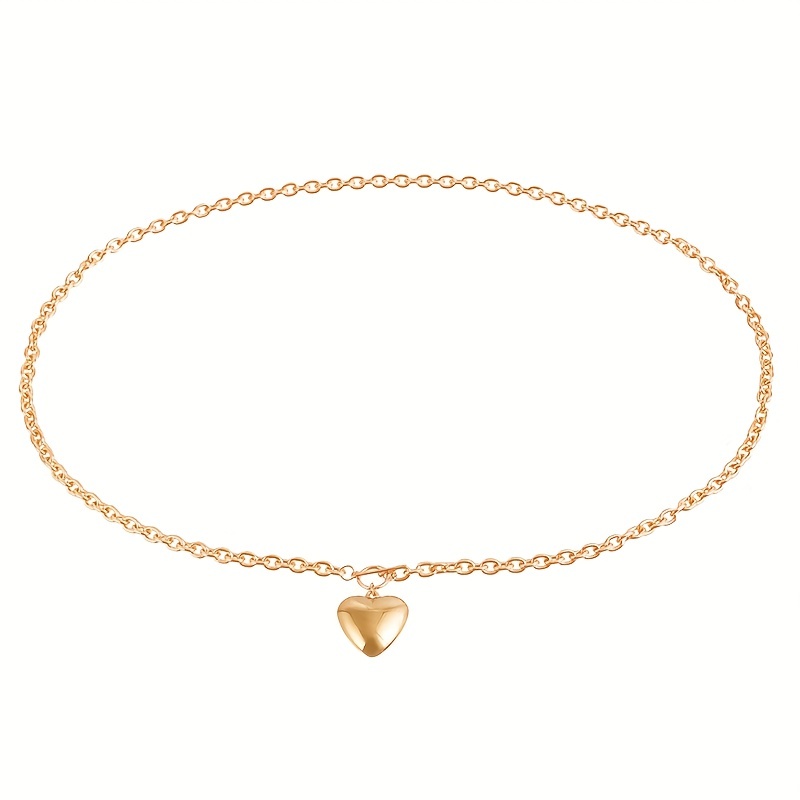 Large Love Heart Ot Buckle Waist Chain Temperament Single Layer Chunky ...