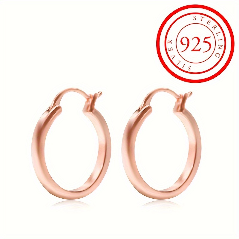 Exquisite Smooth Round Hoop Earrings 925 Sterling Silver - Temu United ...