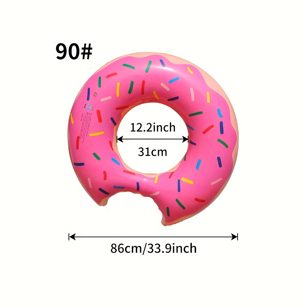 Donut Swimming Ring Thickened Inflatable Pvc Brown - Temu Australia