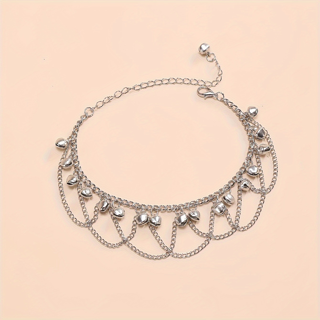 Silver Color Foot Jewelry Personality Bell Anklet Bohemian - Temu ...