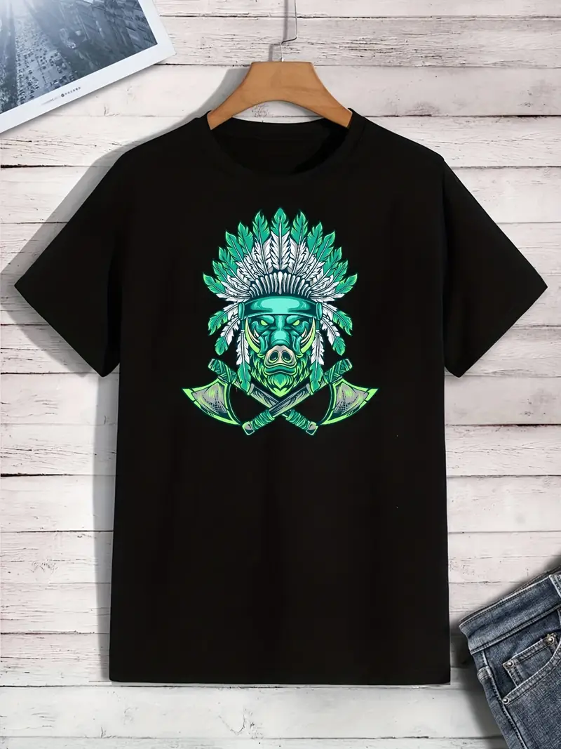 Plus Size Tribesman Graphic Tees Male Oversized Causal T Temu Australia