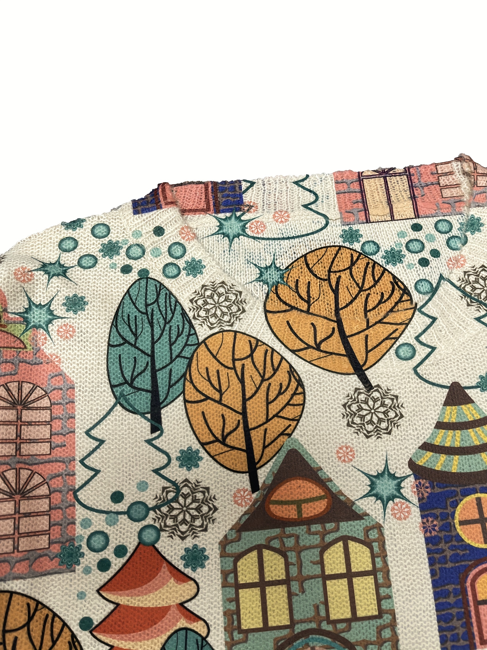 cartoon pattern crew neck pullover sweater casual long - Temu New Zealand