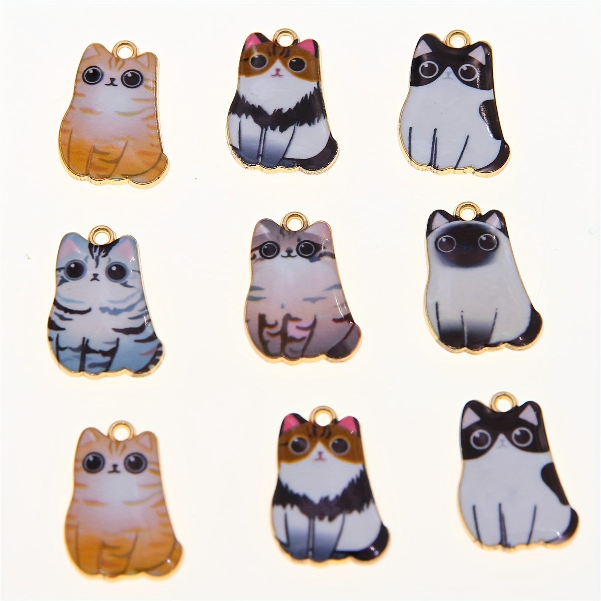 Dropping Oil Zinc Alloy Cat Shaped Loose Beads Diy Earrings Bracelet ...