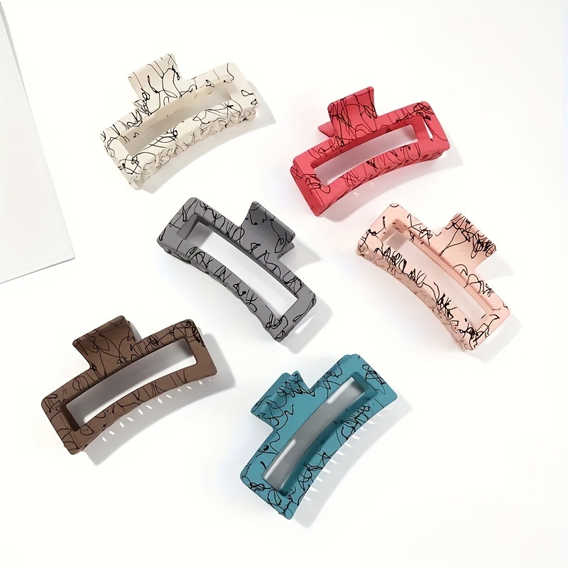 Simple Large Matte Square Hair Clips Versatile Plastic Claw - Temu Ireland