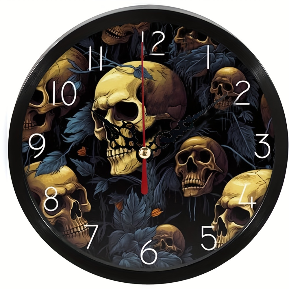 1pc Reloj Pared Calavera Terror Silencioso Sin Tictac - Temu Mexico