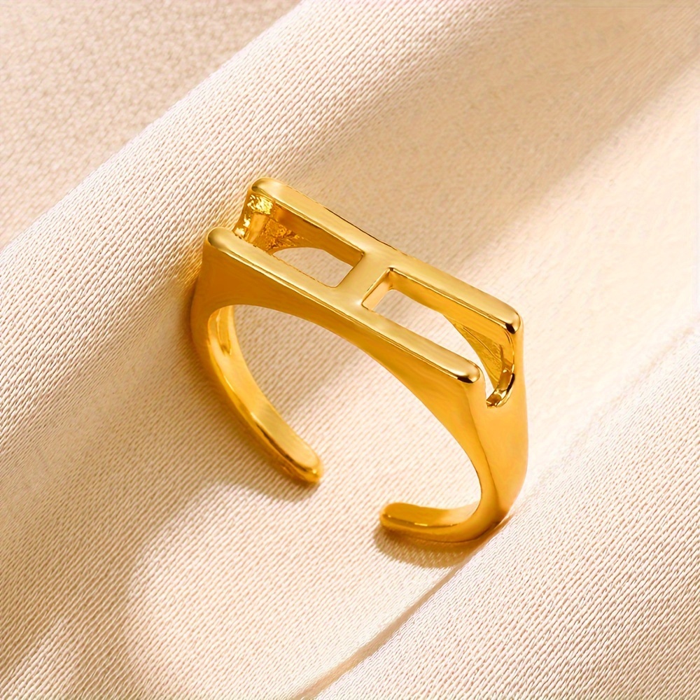 Chic Letter Cuff Ring U Got An Alphabet Choose Suitable Men - Temu ...