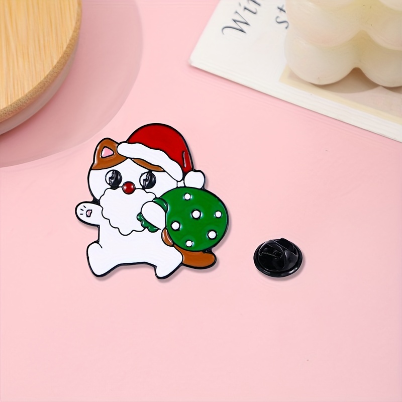 Cartoon Christmas Brooch Men Cute Christmas Cat Santa Claus - Temu ...