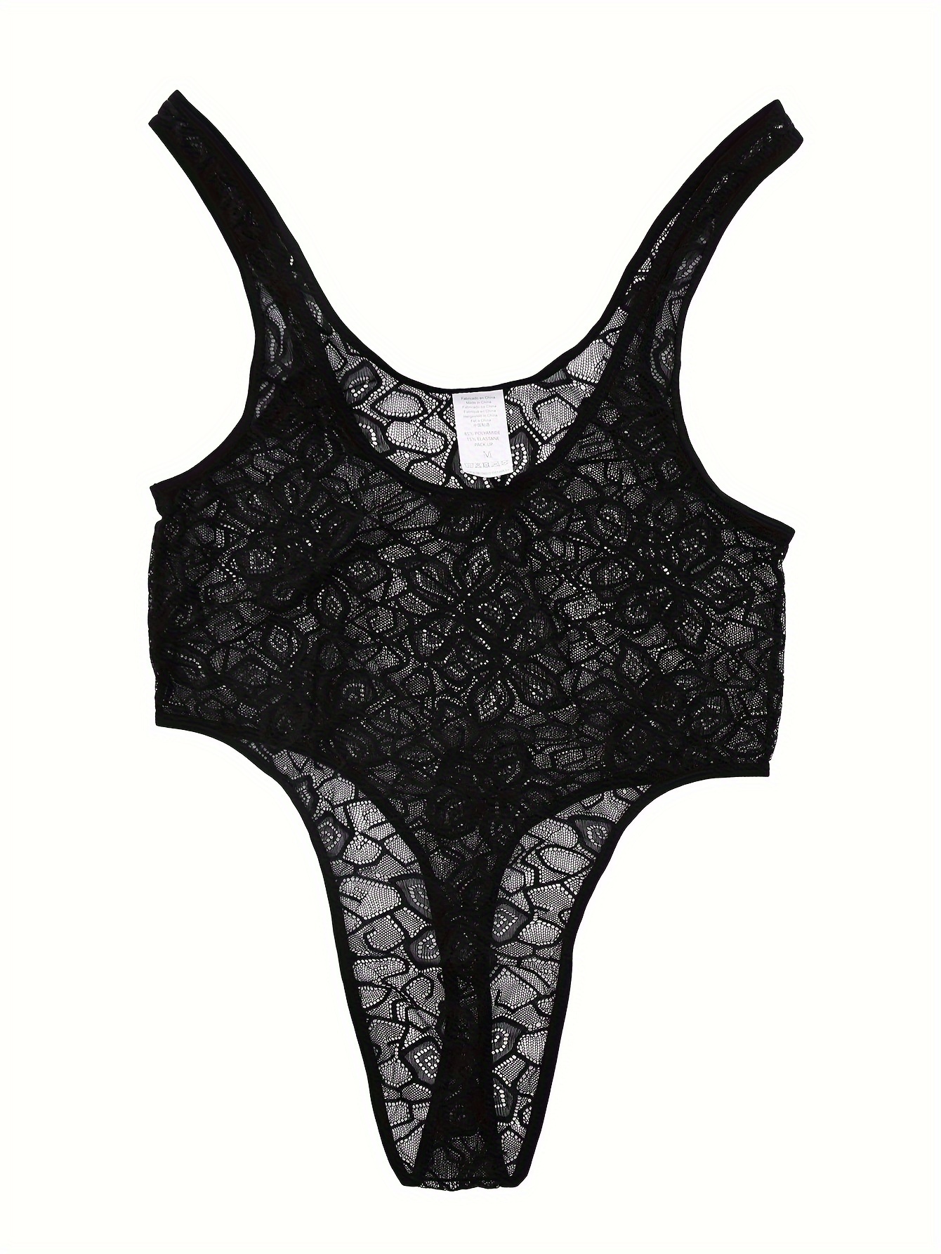Men's Sexy Lace Flower Thong Bodysuit Semi transparent Sexy - Temu ...
